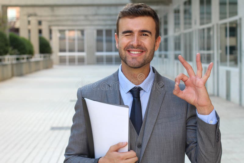 Manager Happy with Splendid Results Stock Image - Image of manager ...