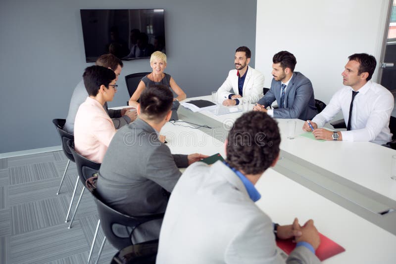 Manager Having Discussion on Business Meeting Stock Photo - Image of ...