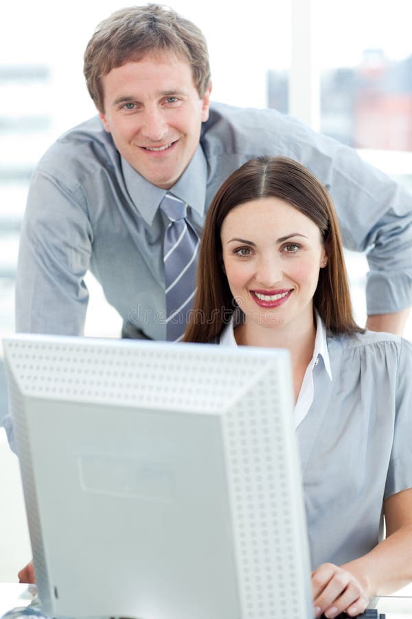 Manager and His Employee Smiling at the Camera Stock Photo - Image of ...