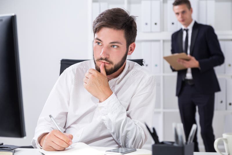 Manager and his supervisor stock image. Image of attractive - 76061917