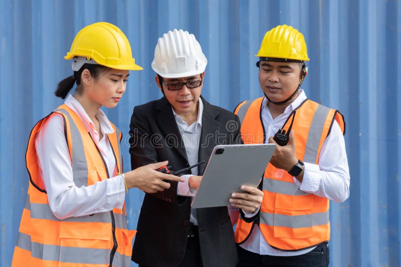 Manager with His Team Having a Team Discussion Meeting at an Industrial ...