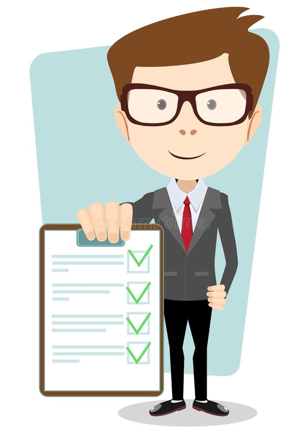 Manager Holding the Document Approved, Vector Stock Vector ...