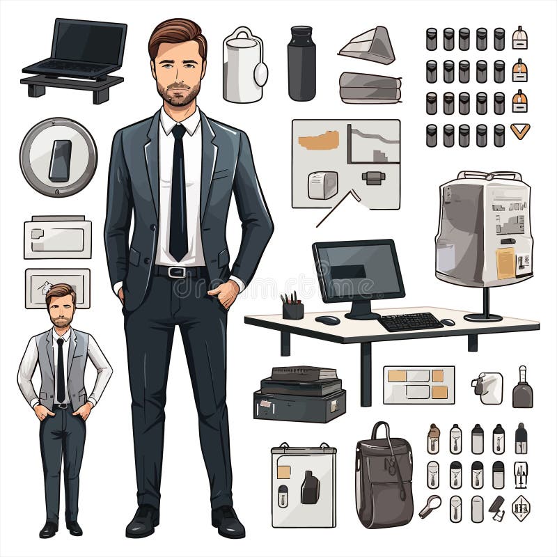 Manager Icon, Set of Manager Bundle Isolated on White Background ...