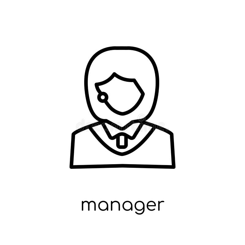 Manager Icon. Trendy Modern Flat Linear Vector Manager Icon on W Stock ...