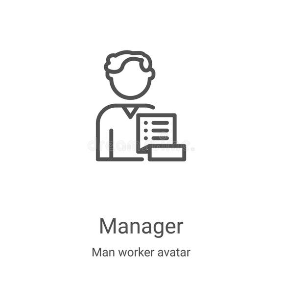 Manager Icon Vector from Man Worker Avatar Collection. Thin Line ...
