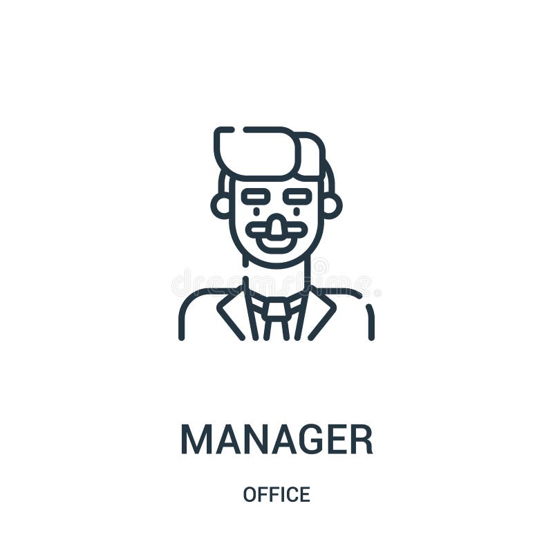 Manager Icon Vector from Office Collection. Thin Line Manager Outline ...