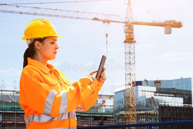 Manager Inspection at Construction Site. Building Stock Image - Image ...