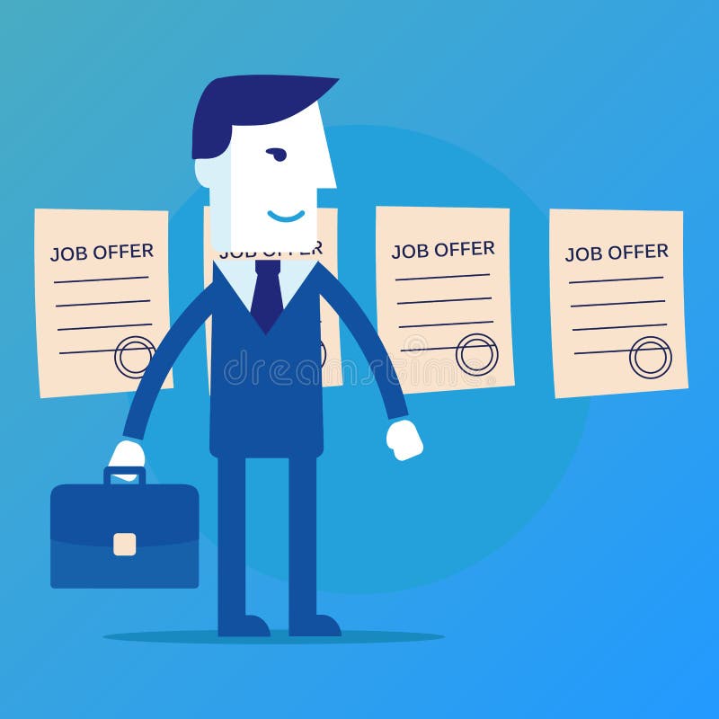 Manager job offers chooses stock illustration. Illustration of ...