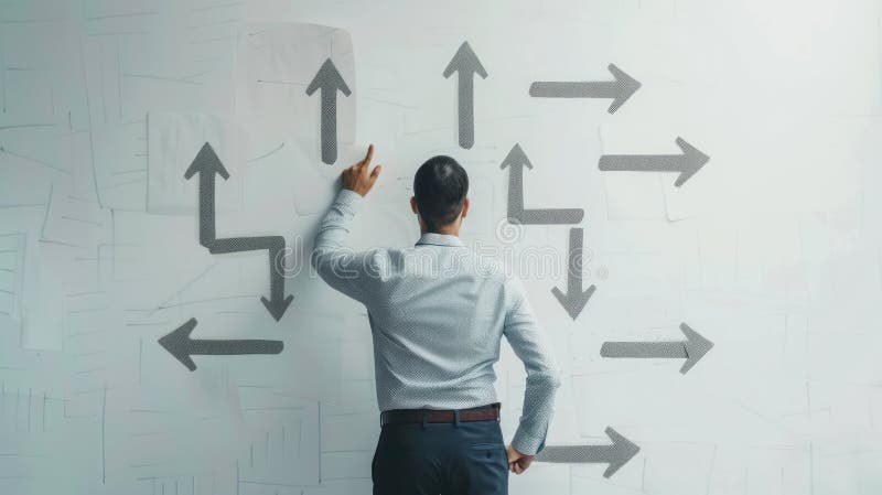 A Manager Leading a Team through a Transition, with Arrows Symbolizing ...