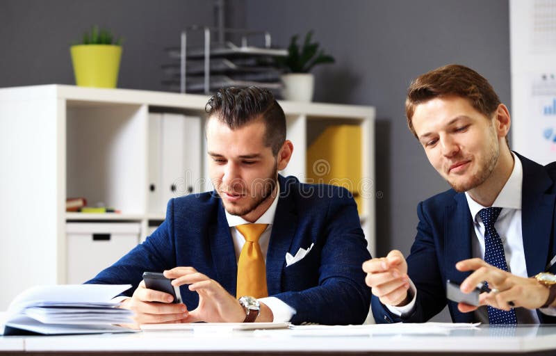 Manager Listening To His Colleague Explanations Stock Image - Image of ...