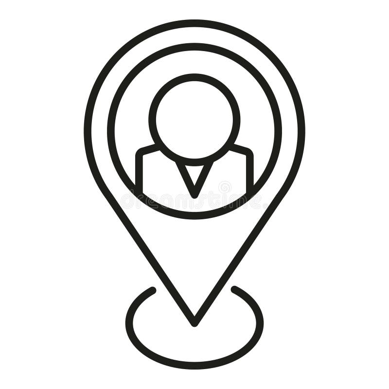 Manager Location Icon Outline . Human Work Stock Illustration ...