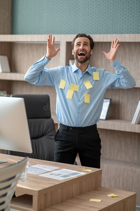A Manager Looking Stressed and Overloaded with Tasks Stock Photo ...