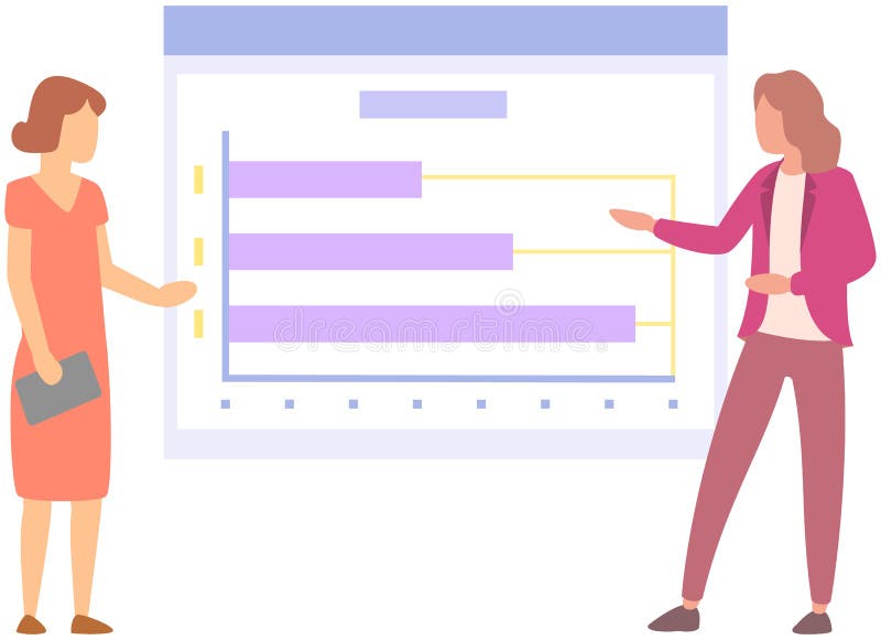 Manager Makes a Presentation of a Statistical Report. Analysis and ...