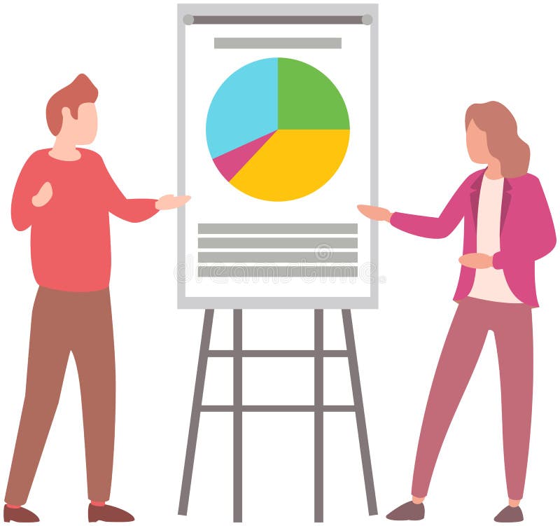 Manager Makes a Presentation of a Statistical Report. Analysis and ...