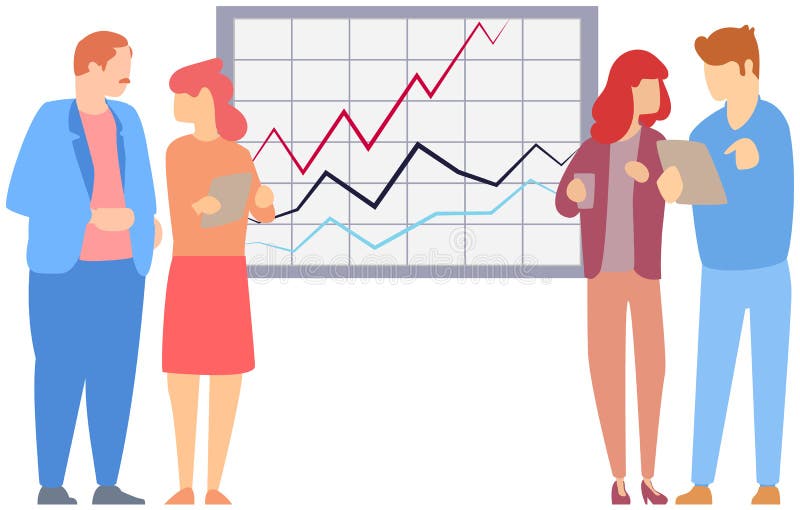 Manager Makes a Presentation of a Statistical Report. Analysis and ...