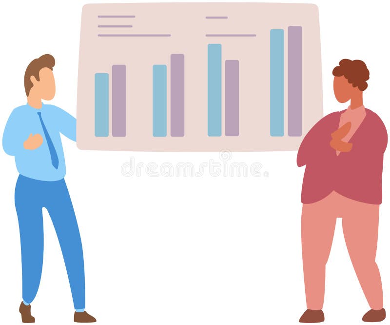 Manager Makes a Presentation of a Statistical Report. Analysis and ...