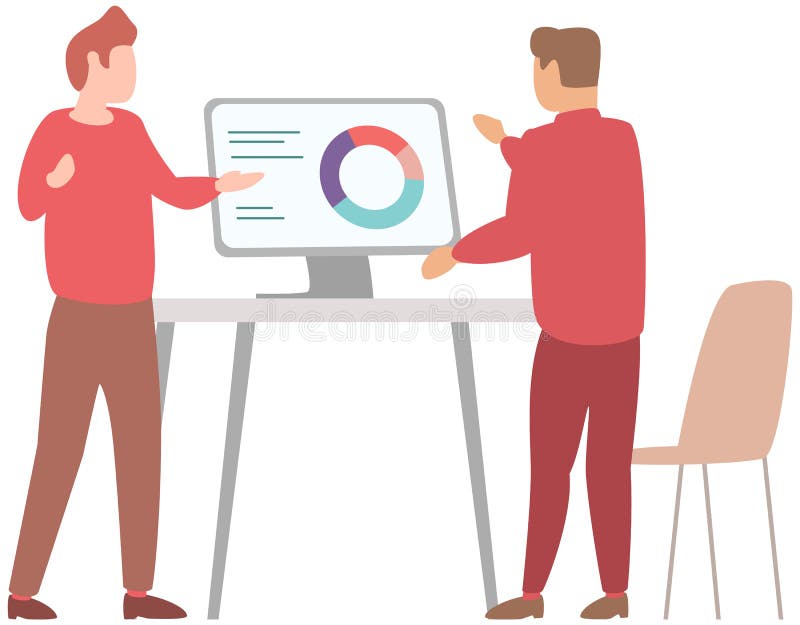 Manager Makes a Presentation of a Statistical Report. Analysis and ...