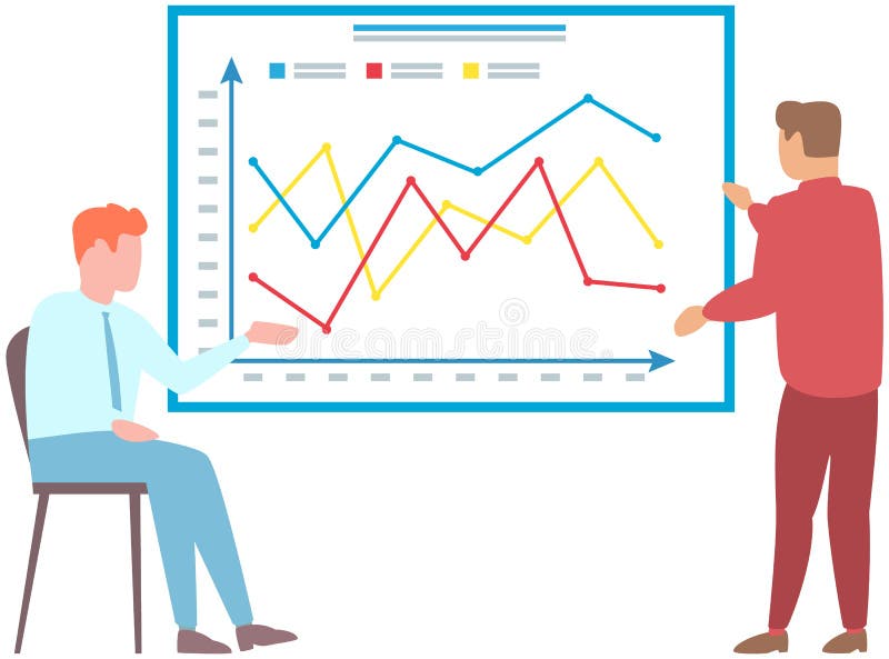 Manager Makes a Presentation of a Statistical Report. Analysis and ...