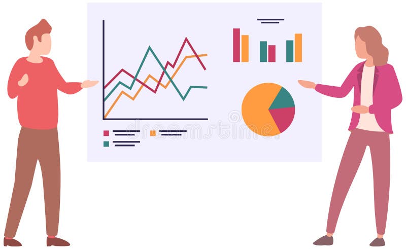 Manager Makes a Presentation of a Statistical Report. Analysis and ...