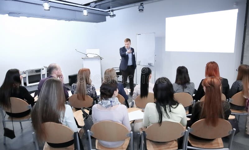 Manager Makes a Presentation To His Business Team Stock Photo - Image ...