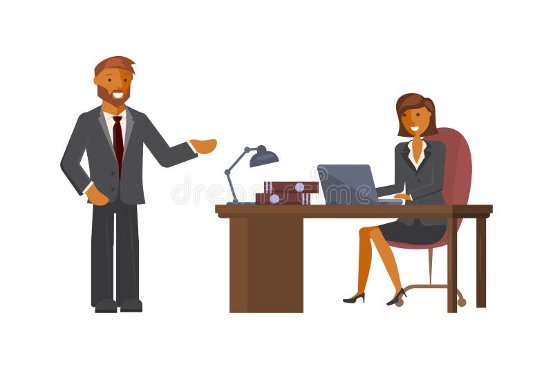 Manager man talking stock vector. Illustration of management - 110778677