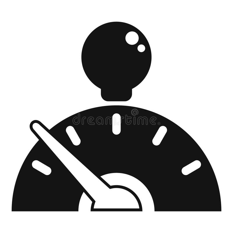 Manager Measuring Employee Performance with Speedometer Icon Stock ...