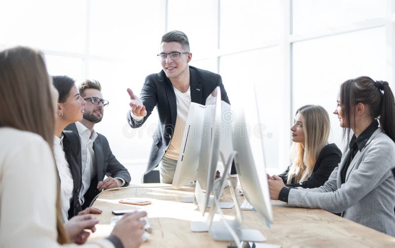 Manager at a Meeting with the Business Team. Stock Image - Image of ...