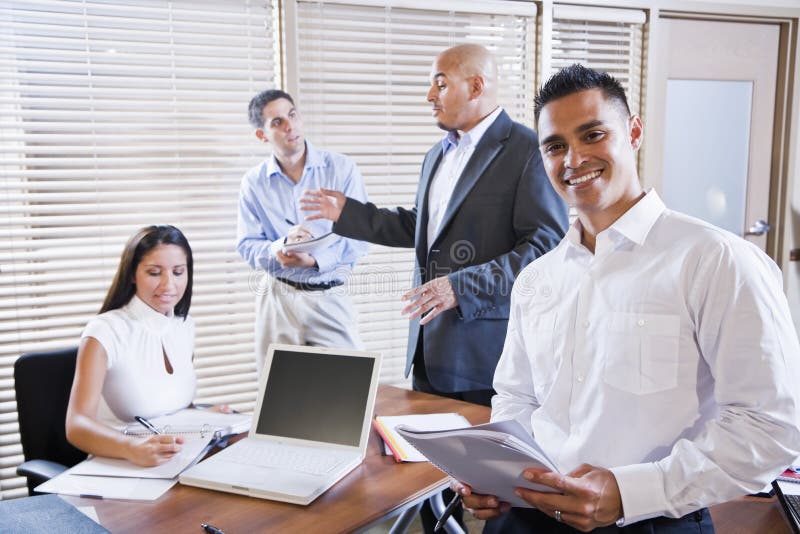 Manager Meeting with Office Workers, Directing Stock Image - Image of ...