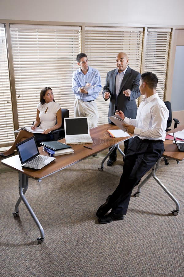 Manager Meeting with Office Workers, Directing Stock Photo - Image of ...