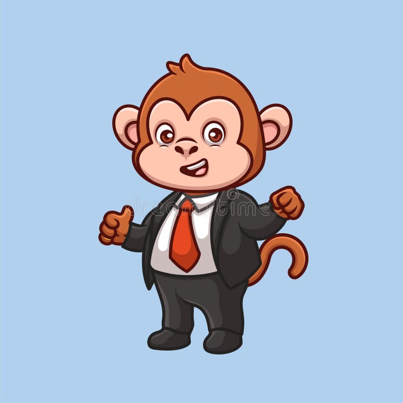 Manager Monkey Cute Cartoon Stock Vector - Illustration of monkey ...