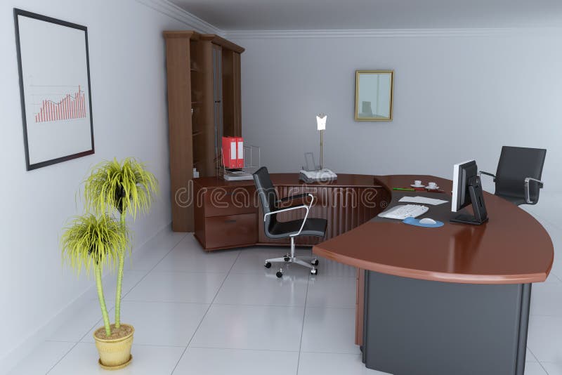 Manager office stock illustration. Illustration of interior - 15787461