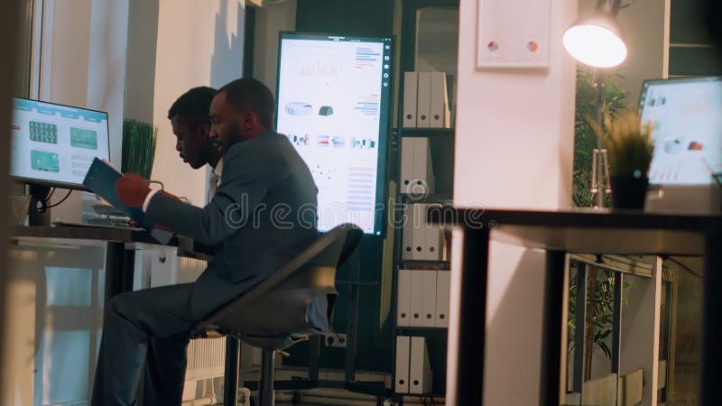 Manager Checking Financial Figures Stock Video - Video of worker ...