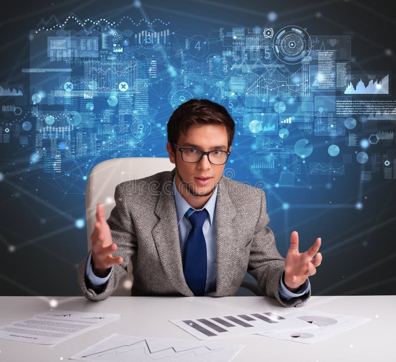 Manager at the Office Making Reports and Statistics Stock Image - Image ...