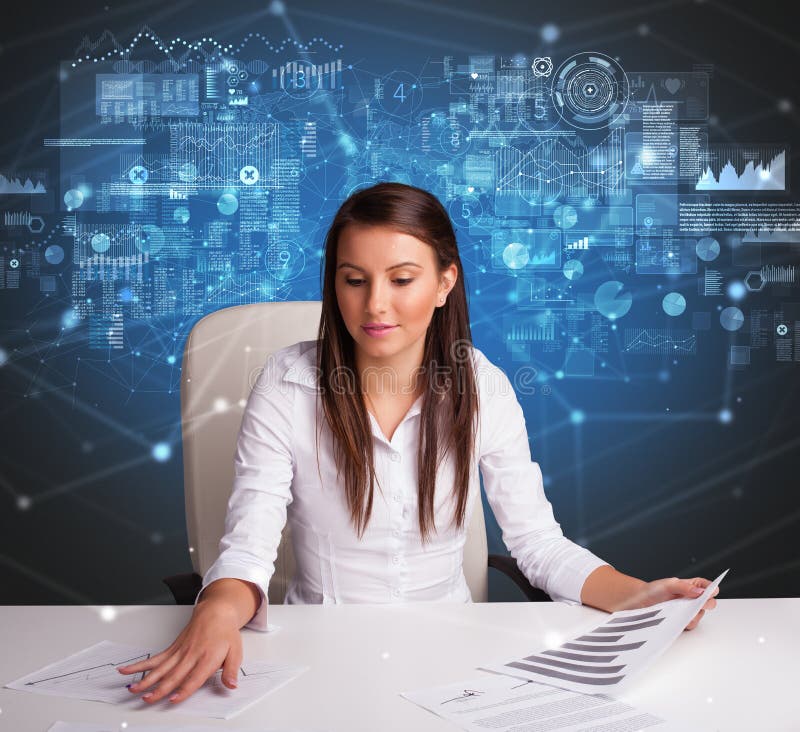 Manager at the Office Making Reports and Statistics Stock Image - Image ...