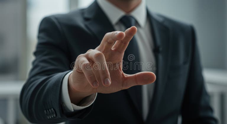 Ceo Manager Hands Digit Touch Screen in Office Background Stock Image ...
