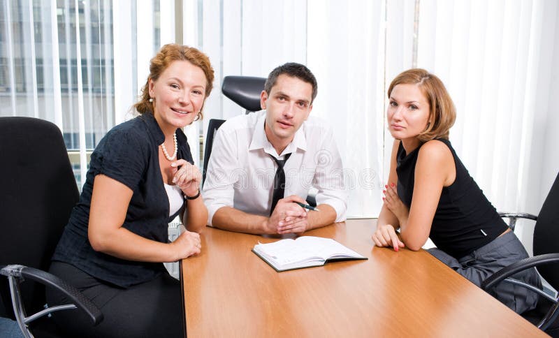 Manager with Office Workers on Meeting Stock Image - Image of person ...