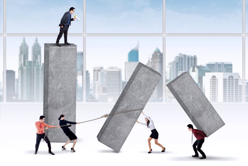 Manager Orders His Workers To Work Harder Stock Image - Image of ...