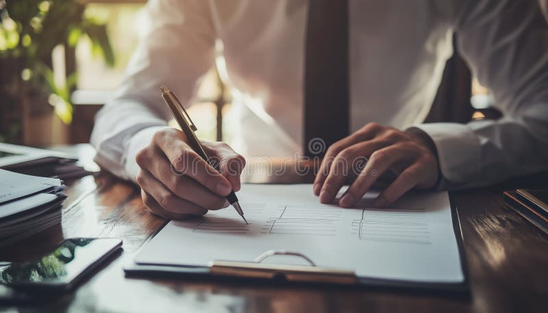 Manager Organizing Tasks and Planning Work in Illustration for Agenda ...