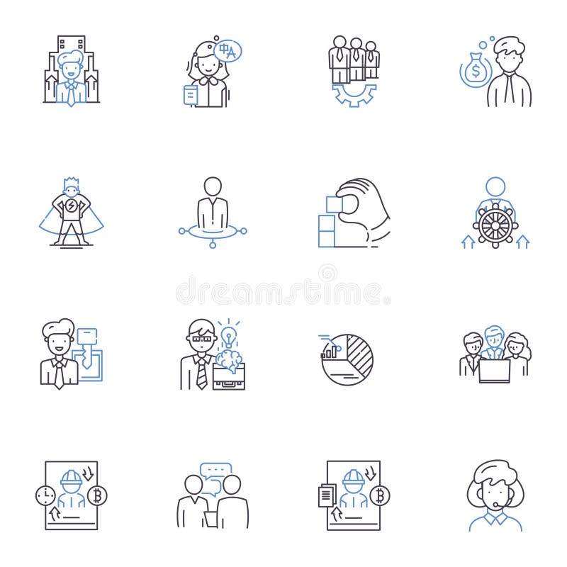 Manager Line Icons Collection. Leadership, Decisive, Organized ...