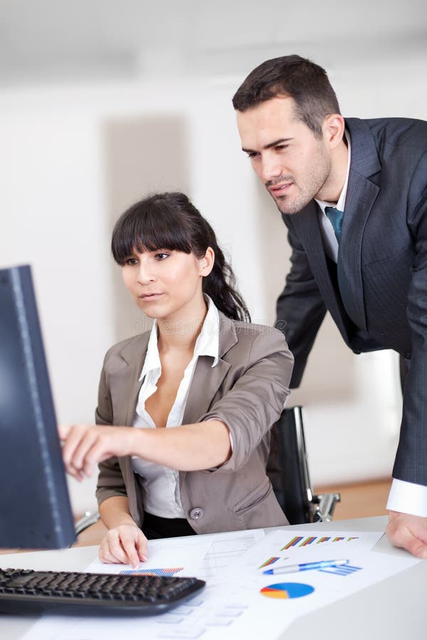 Manager Overseeing Business Woman Stock Image - Image of businesswoman ...