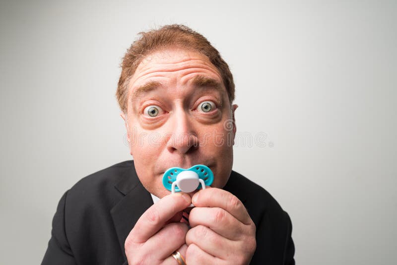 Manager with pacifier stock photo. Image of humor, manager - 44935772