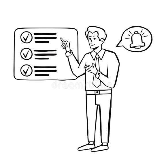 Manager Plans Deadlines, Sets Tasks. Vector Illustration Line Flat ...