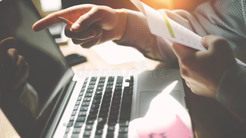 A Manager Pointing To the Screen of Computer. General Office Day Stock ...