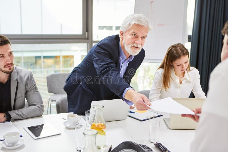 Manager Presents Trainee or Employment Contract Stock Photo - Image of ...