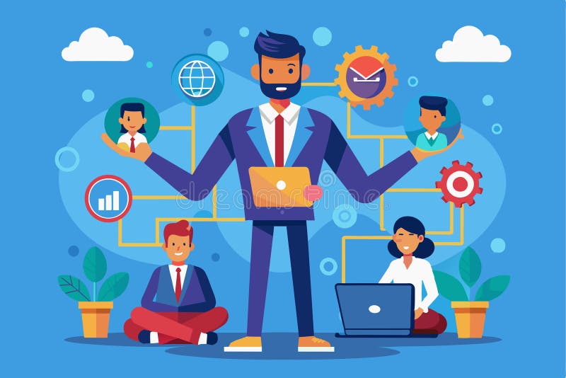 A Manager is Providing Work Direction while Team Members Engage in ...