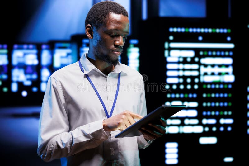 Manager Running Data Center Tests Stock Photo - Image of webhosting ...