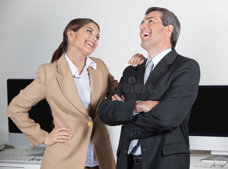 Manager and Secretary Laughing Stock Image - Image of profession ...