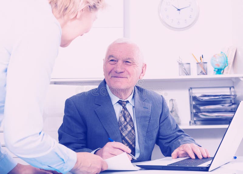 Manager and Secretary Working Stock Image - Image of female ...