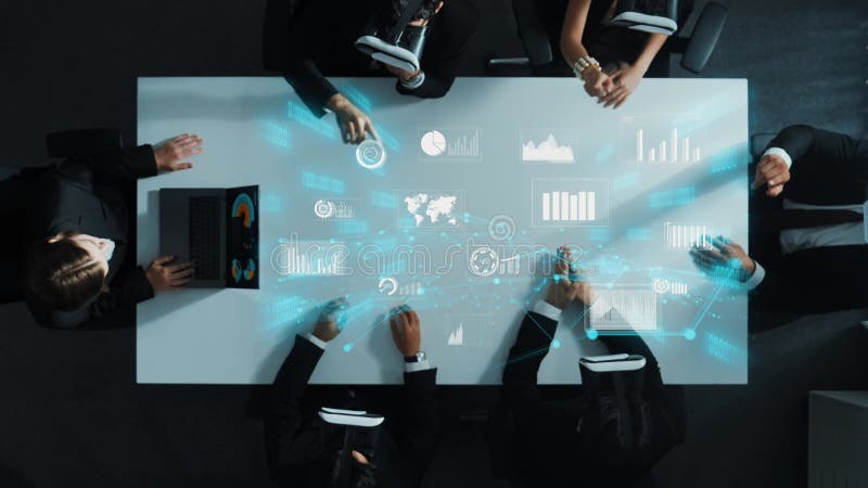 Manager Send Data Analysis To Business People by Using VR Glass ...