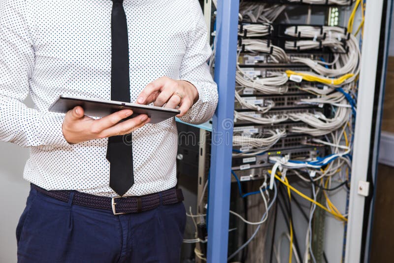 It Manager in the Server Room. Stock Photo - Image of communications ...
